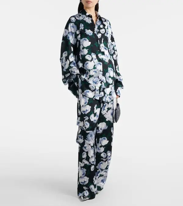 Stella McCartney Printed Satin Pajama Pants