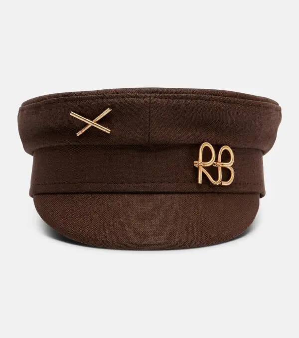 Ruslan Baginskiy Linen Canvas Newsboy Hat - Brown