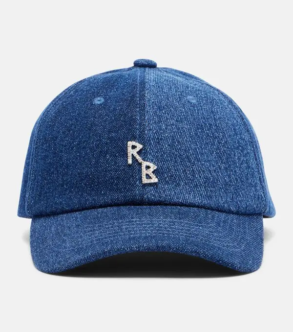 Ruslan Baginskiy Embellished Denim Baseball Cap - Blue