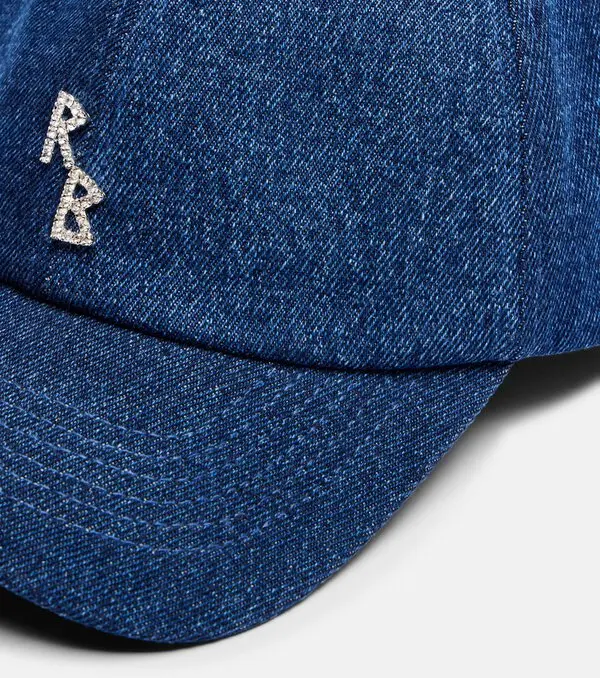 Ruslan Baginskiy Embellished Denim Baseball Cap - Blue