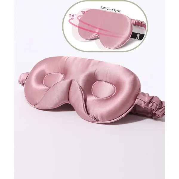 SILKSILKY 22 Momme Mulberry Silk Upgraded 3d Adjustable Eye Mask - Palemauve