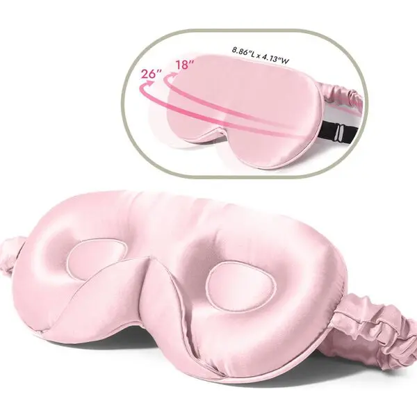 SILKSILKY 22 Momme Mulberry Silk Upgraded 3d Adjustable Eye Mask - Pink