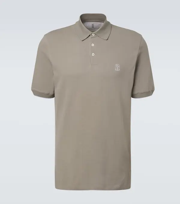 Brunello Cucinelli Cotton Piqué Polo Shirt - Grey