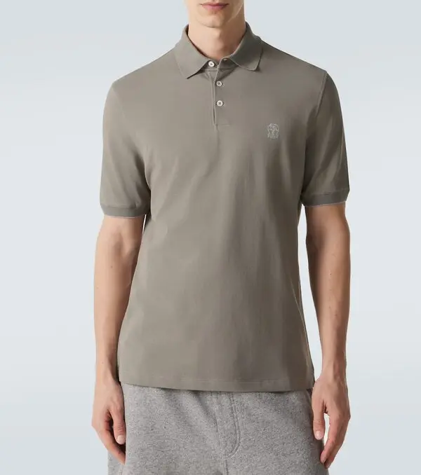 Brunello Cucinelli Cotton Piqué Polo Shirt - Grey