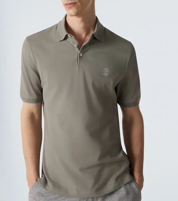 Brunello Cucinelli Cotton Piqué Polo Shirt - Grey