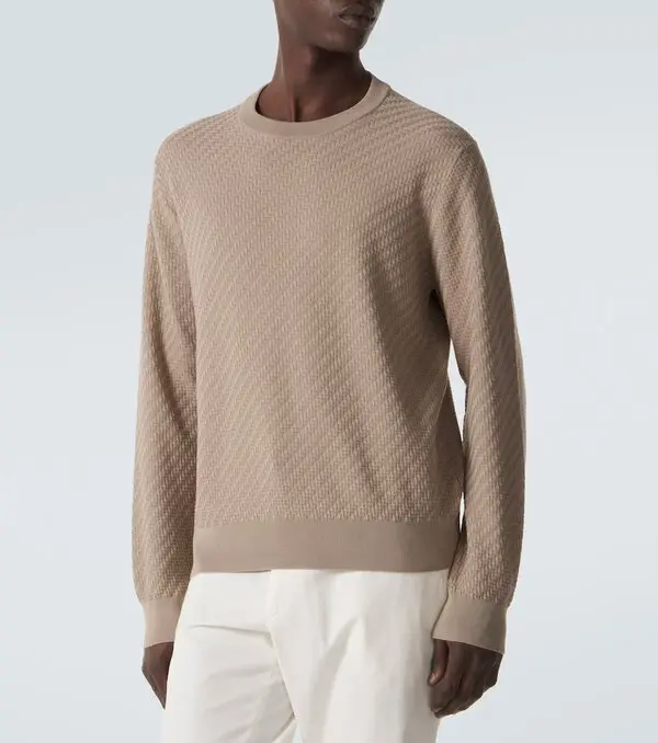 Brioni Cotton, Silk, And Cashmere Sweater