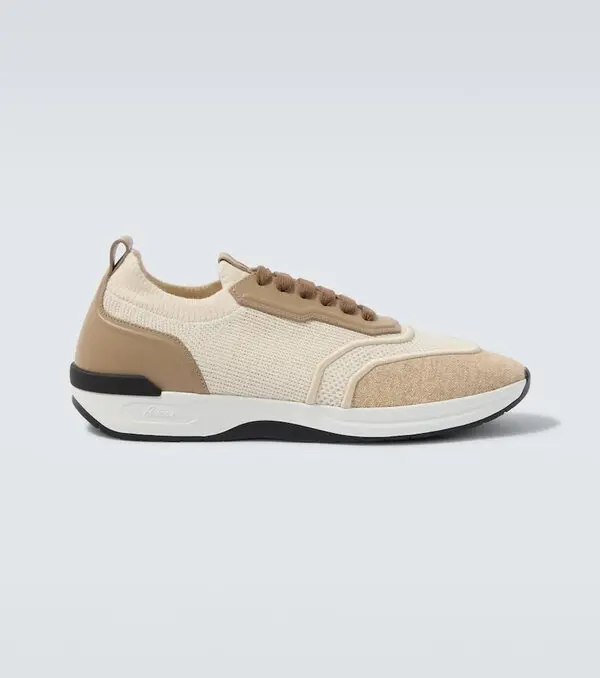 Brioni Leather-trimmed Sneakers