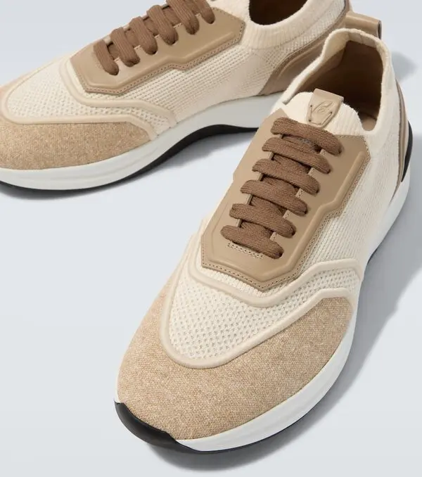 Brioni Leather-trimmed Sneakers