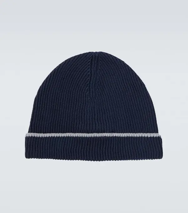 Brunello Cucinelli Ribbed-knit Cotton Beanie - Blue