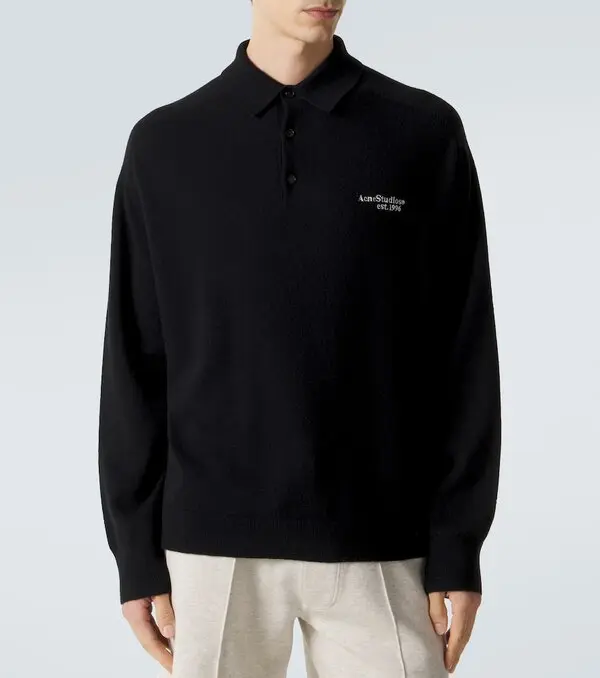 Acne Studios Wool Polo Sweater - Black