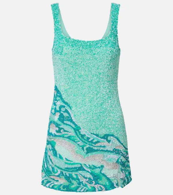 LA FUORI Là Fuori Sea Embroidered Mini Dress