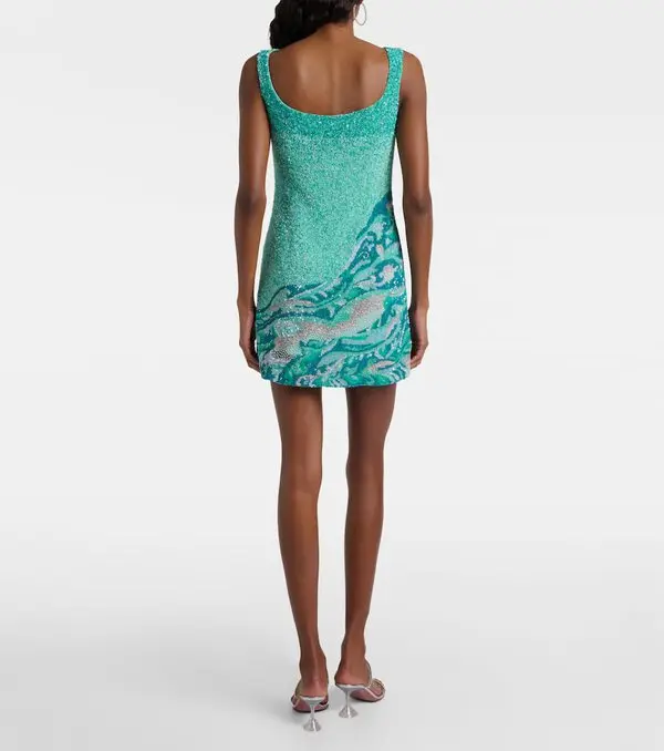 LA FUORI Là Fuori Sea Embroidered Mini Dress