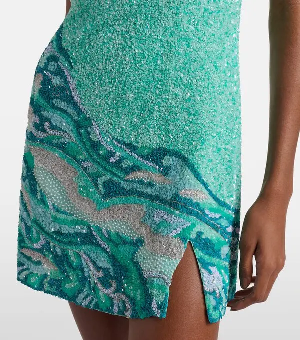 LA FUORI Là Fuori Sea Embroidered Mini Dress