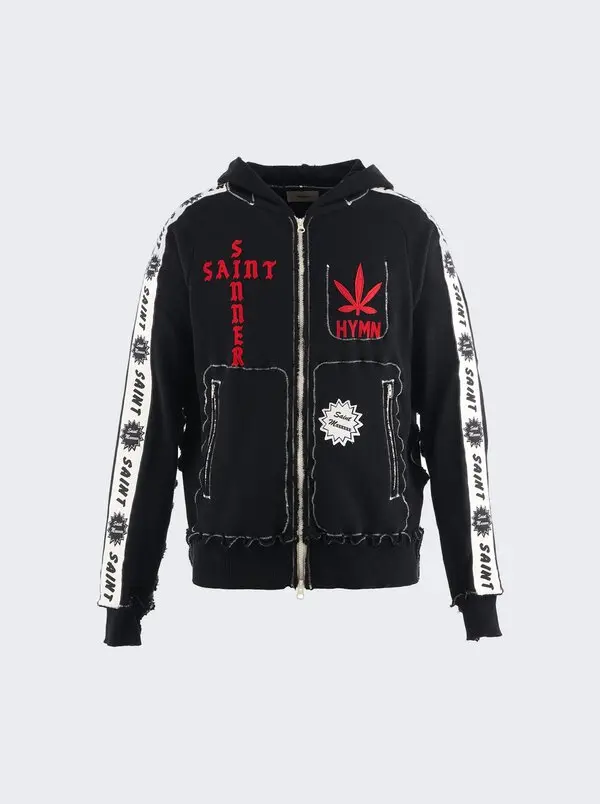 SAINT MXXXXXX X A Love Movement Zip-up Hoodie - Black