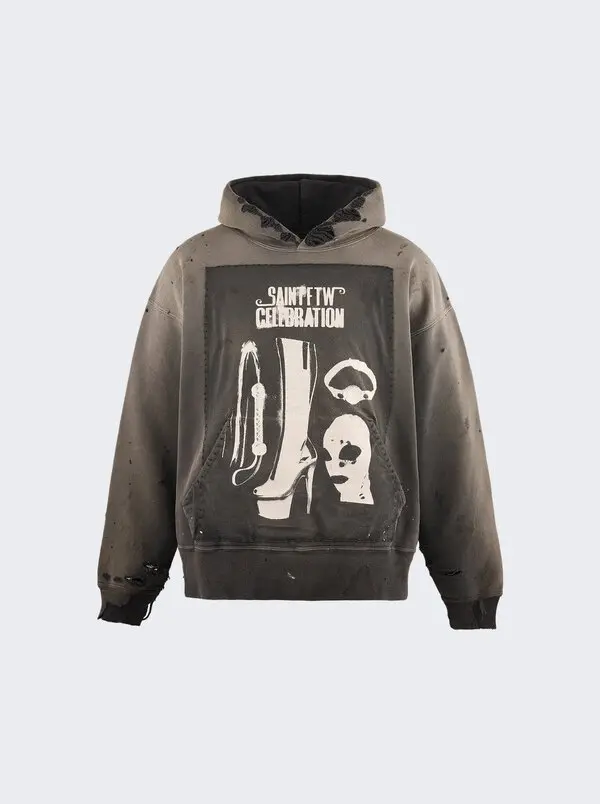 SAINT MXXXXXX Saint Celebration Washed Hoodie - Black