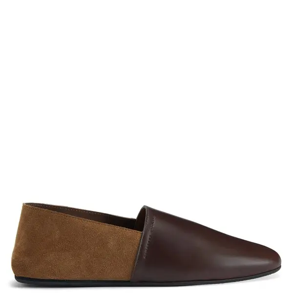 GIUSEPPE ZANOTTI Rupert Leather And Suede Slip-ons - Brown