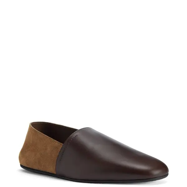 GIUSEPPE ZANOTTI Rupert Leather And Suede Slip-ons - Brown