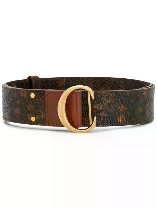 Chloé Lizard-effect Leather Belt - Brown
