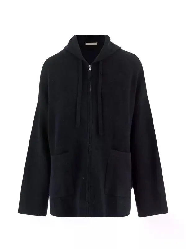 ALLUDE Hooded Zip-up Sweatshirt