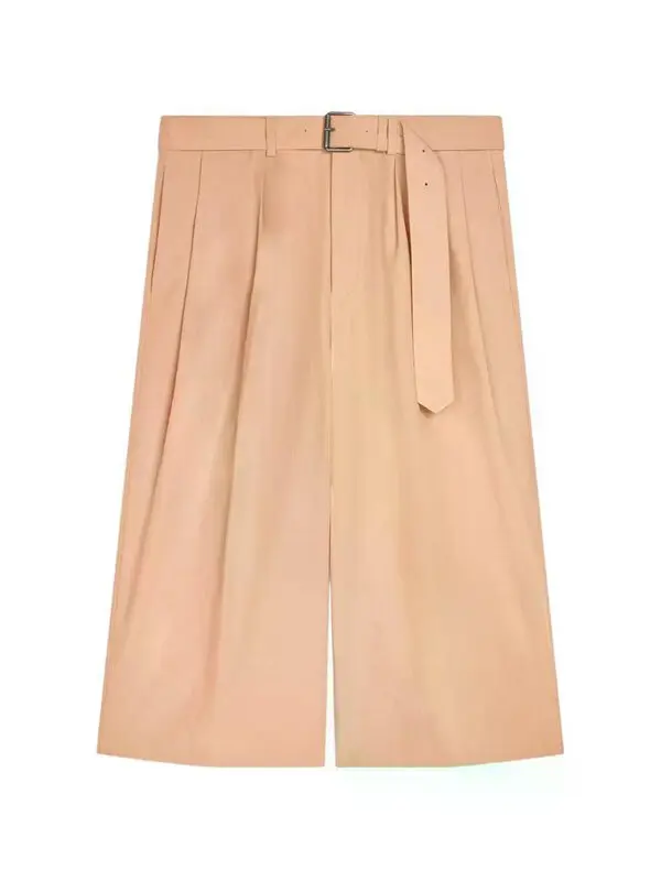 Dries Van Noten Belted Cotton Poplin Shorts - Orange