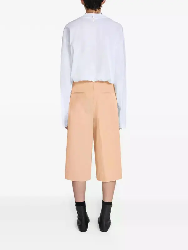 Dries Van Noten Belted Cotton Poplin Shorts - Orange