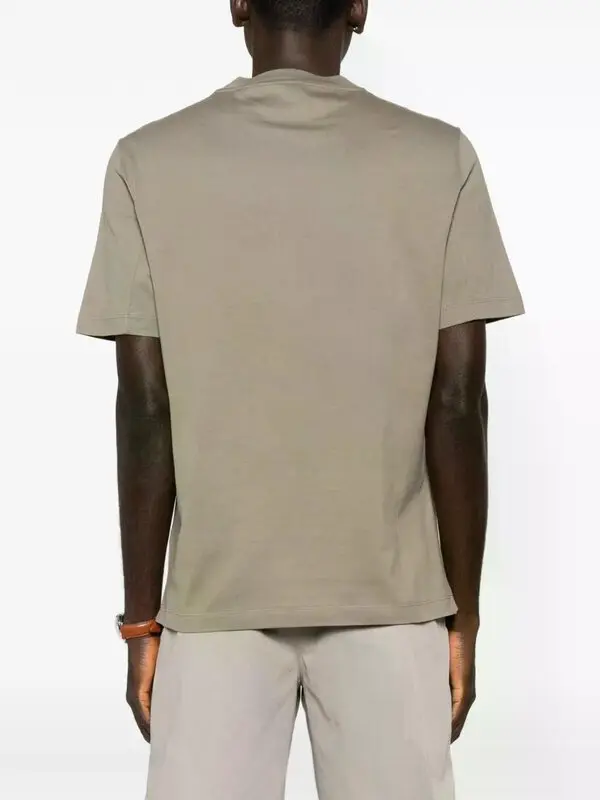 Brunello Cucinelli Cotton Jersey Crew Neck T-shirt With Logo - Green