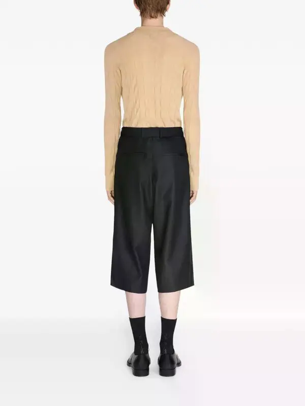 Dries Van Noten Belted Light Wool Shorts
