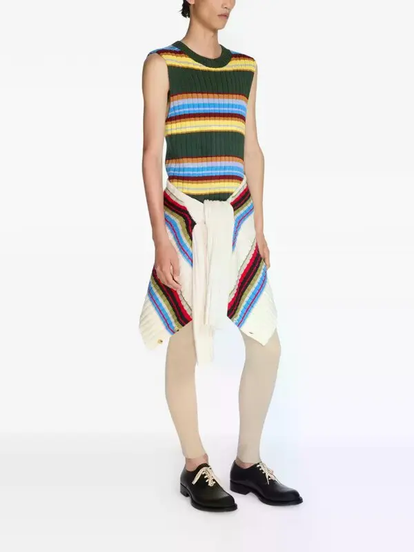 Dries Van Noten Striped Sleeveless Vest - Green