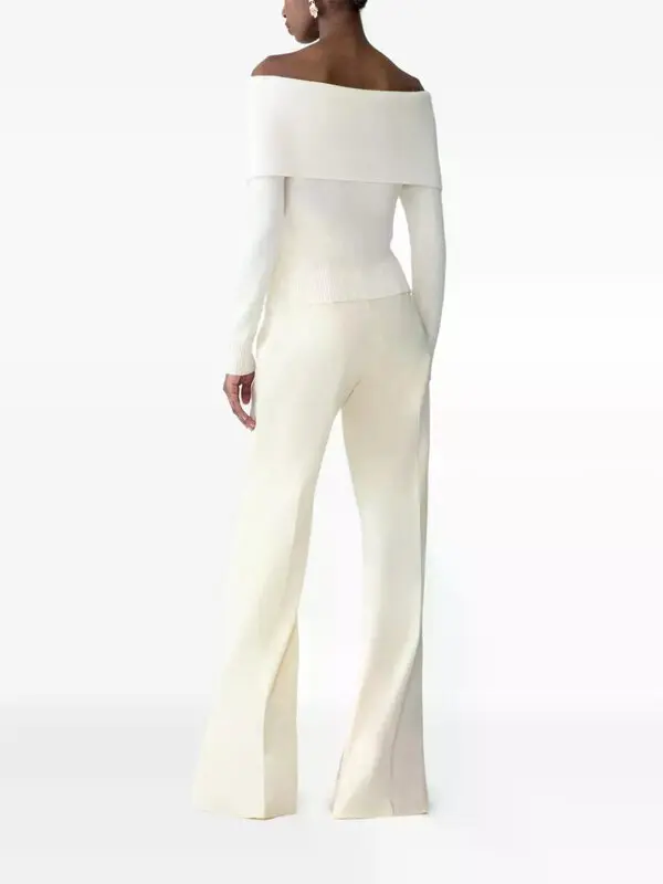 Carolina Herrera Floral-embroidered Off-shoulder Sweater