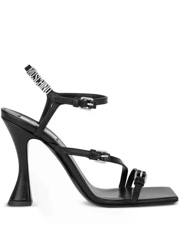 Moschino Logo-lettering Flared Heel Sandals