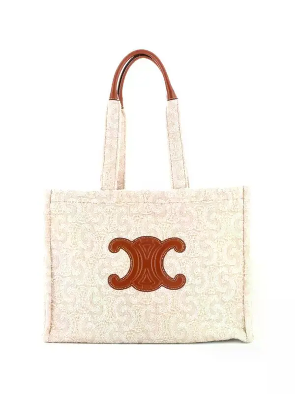 Celine Cabas Thais Triomphe Wool Large Tote Bag