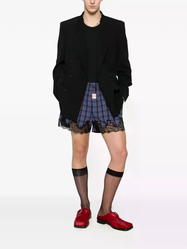 Martine Rose Checked Lace Shorts