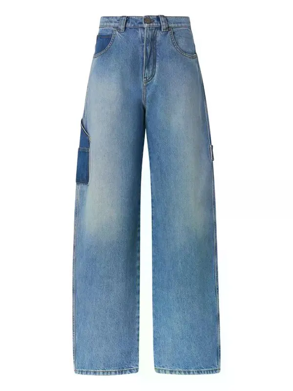 Pinko Patchwork Wide Leg Jeans