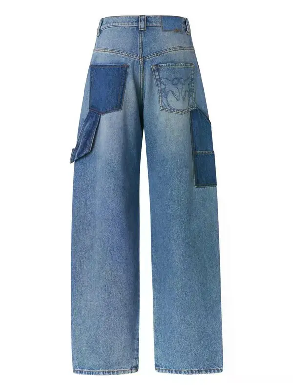 Pinko Patchwork Wide Leg Jeans