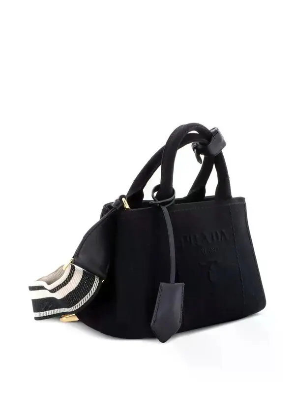 Prada Logo Jardiniere Canvas Mini Tote Bag
