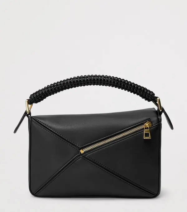 Loewe Small Leather Woven Top-handle Bag