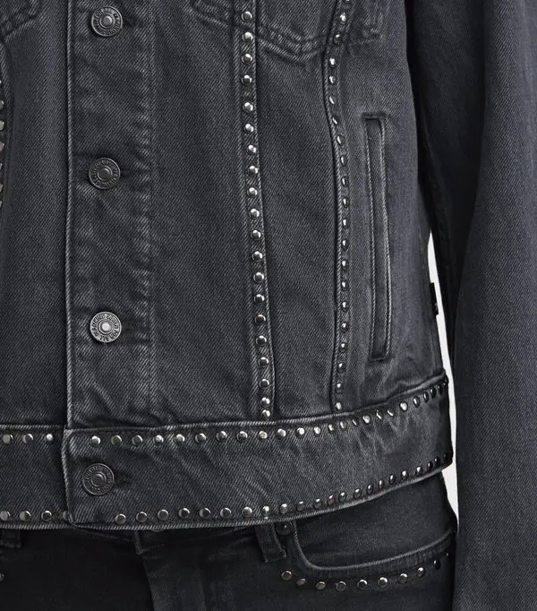 7 For All Mankind Studded Denim Trucker Jacket