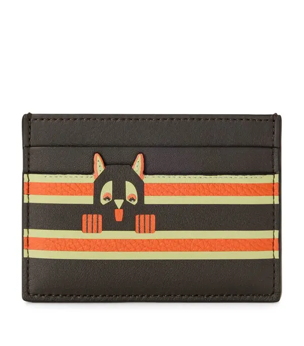 Loewe X Louis Wain Leather Futurist Cat Card Holder - Brown