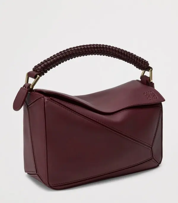 Loewe Small Leather Puzzle Top-handle Bag - Burgundy