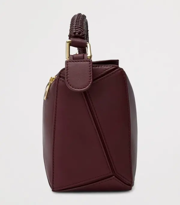 Loewe Small Leather Puzzle Top-handle Bag - Burgundy