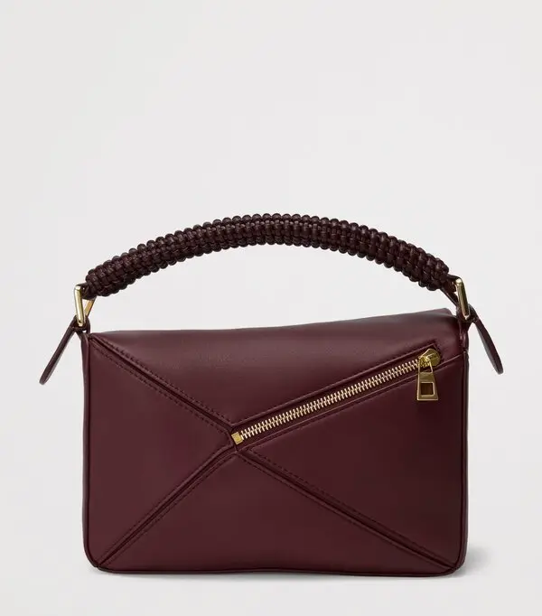 Loewe Small Leather Puzzle Top-handle Bag - Burgundy
