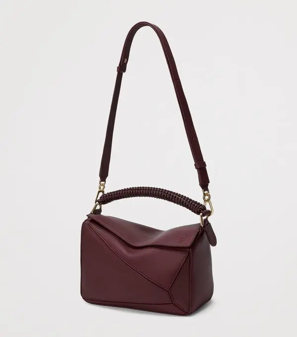 Loewe Small Leather Puzzle Top-handle Bag - Burgundy