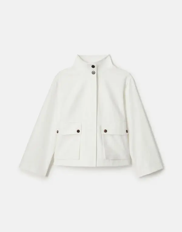 Lafayette 148 New York Funnel Neck Cargo Jacket - White