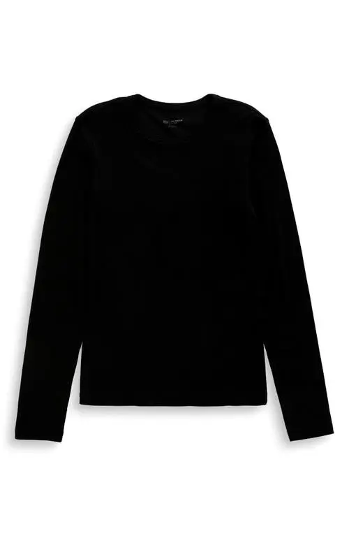 Ag Julia Rib Long Sleeve Top - Super Black
