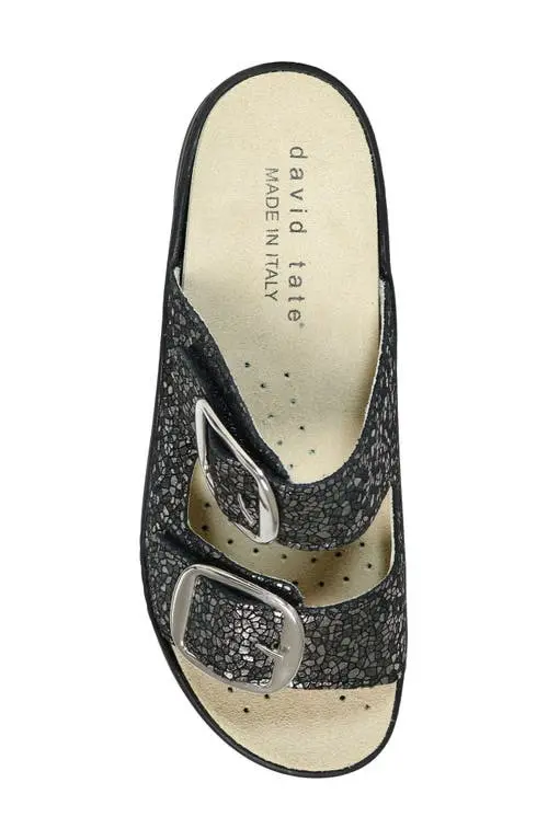 DAVID TATE Mosaic Wedge Sandal - Black