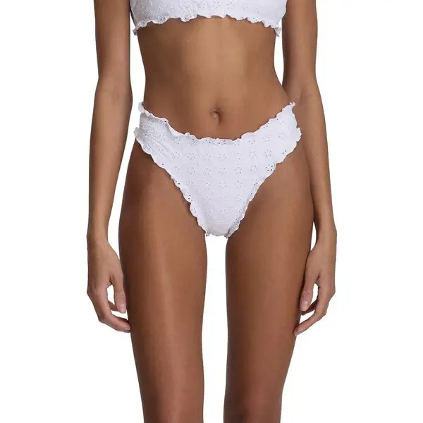 Polo Ralph Lauren Kennedy Ruffle Eyelet Bikini Top - White