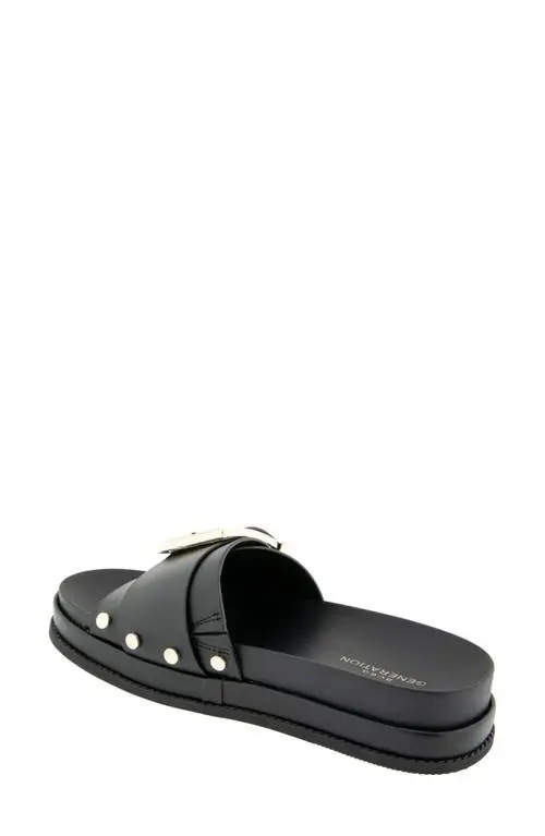 Bcbgmaxazria Bonas Buckle Slide Sandal - Black