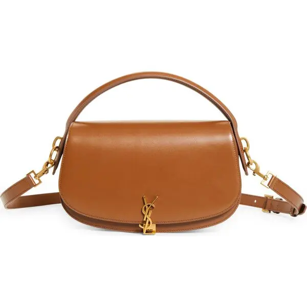 Saint Laurent Voltaire Leather Crossbody Bag - Fox