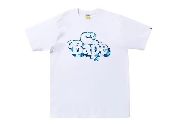 A BATHING APE Abc Camo Milo On Tee Shirt - White/blue