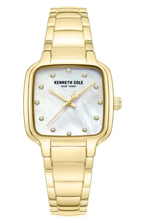 KENNETH COLE Classic Mother-of-pearl & Diamond Bracelet Watch - Gold